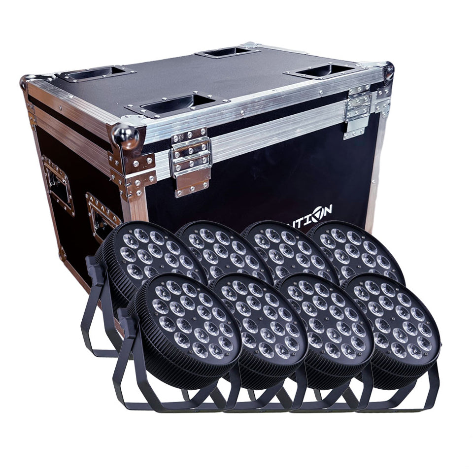 Kit*8 Par LED SLIM 18*12W RGBW 4 en 1 – Velocity Lighting Chile